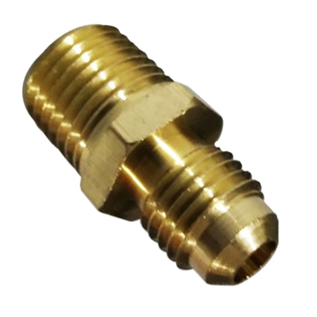 3/8 FLARE THREAD X 3/8 NPT PUMP INLET BRASS FITTING